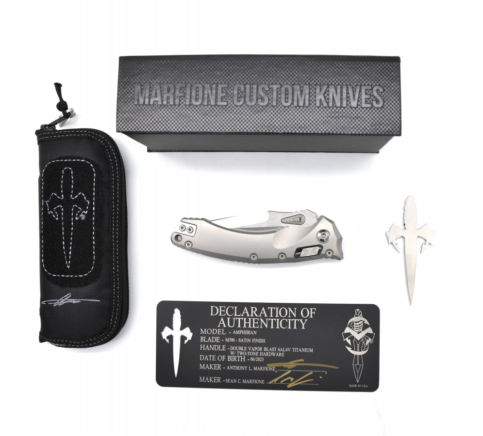 Microtech, Marfione Custom, Amphibian, Satin Finish, Double Vapor Blast ...