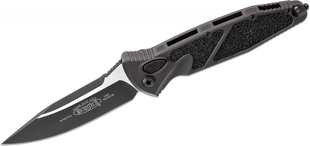 Microtech 160A-1T Socom Elite Tactical AUTO Folding Knife 4.05" Black ...
