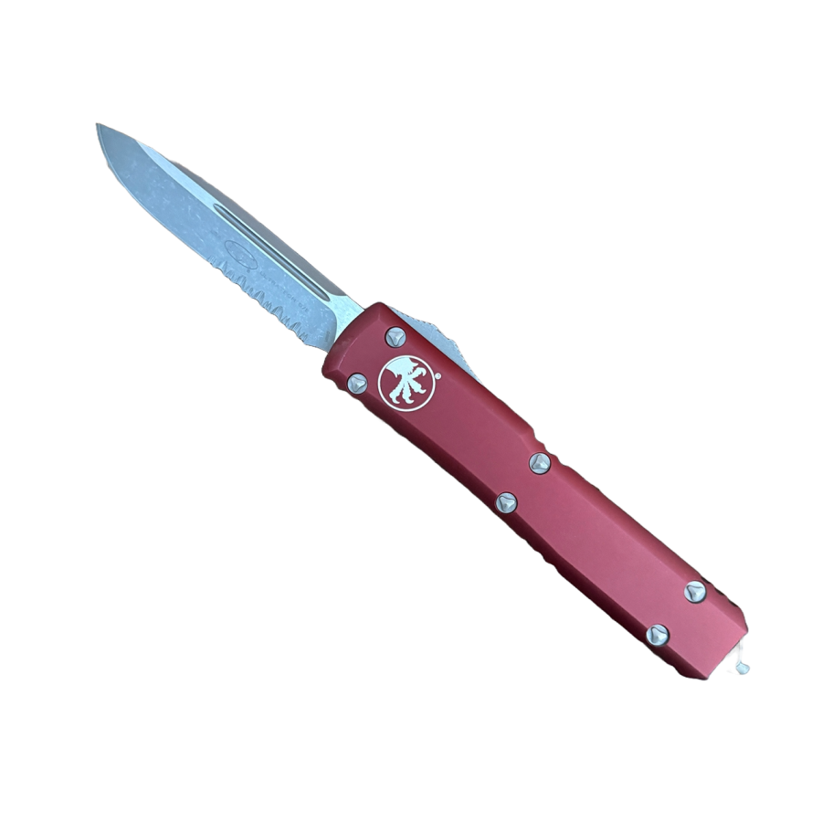 Microtech, Ultratech, Single Edge Apocalyptic Partial Serrated, Merlot ...