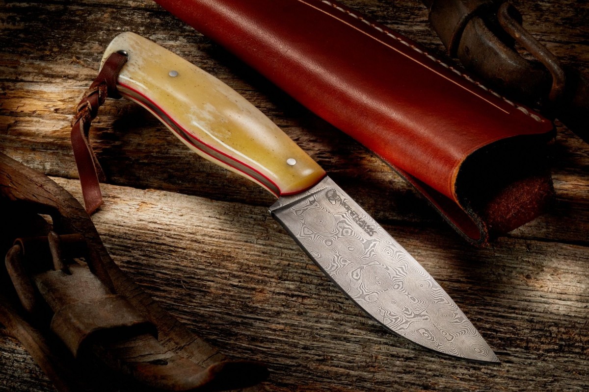Nighthawk Custom Knife, 3.5" Blade, White Camel Bone | NJG