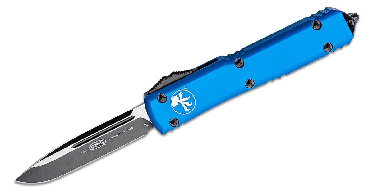 Microtech Ultratech AUTO OTF Knife 3.46" Black Plain Drop Point Blade ...