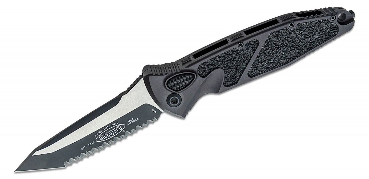 Microtech 161A-3T Socom Elite Tactical AUTO Folding Knife 4.05" Black ...