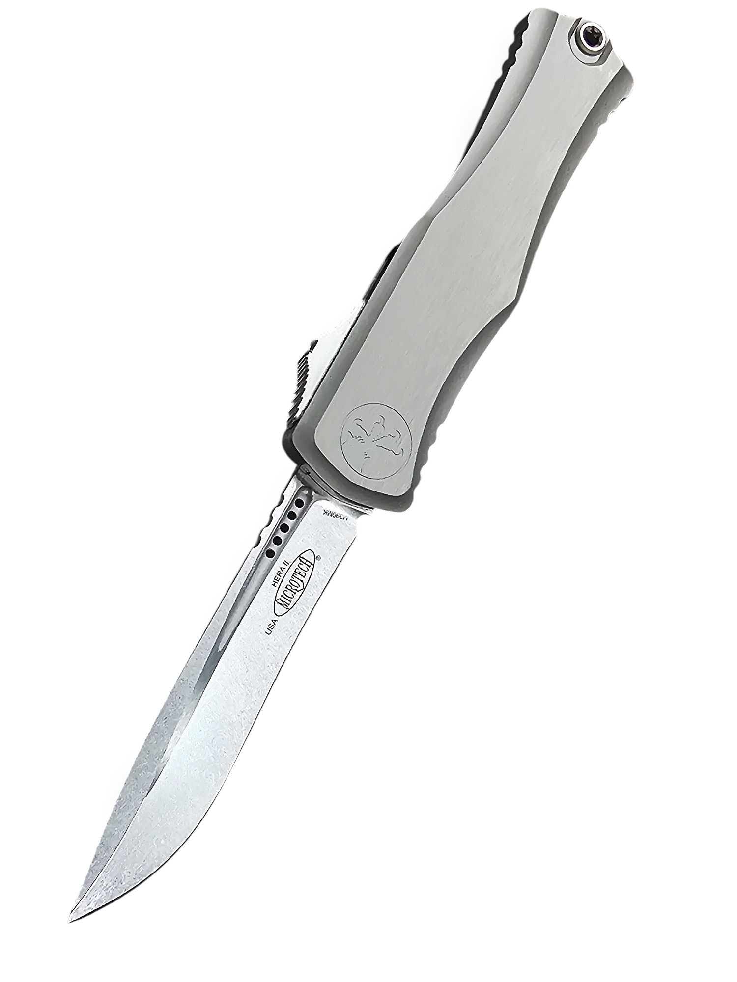 Microtech Knives Hera II Stonewash Recurve Natural Clear 1705-10NC | NJG