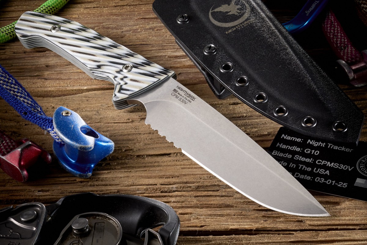 Nighthawk Custom, Limited Run, Night Tracker, 6" Partial Serrated Drop ...