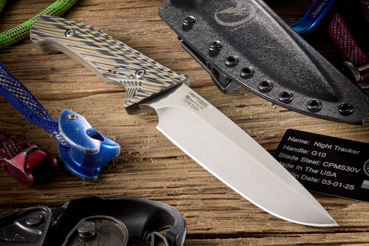 Nighthawk Custom, Limited Run "Night Tracker" 6" Drop Point CPMS30V ...