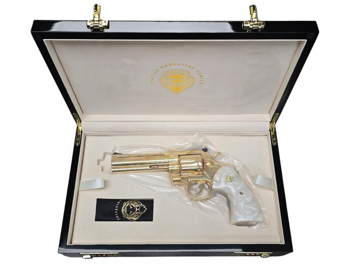 Colt, Limited Edition, Python, 24K Gold, 357 Magnum, with 5" Barrel ...