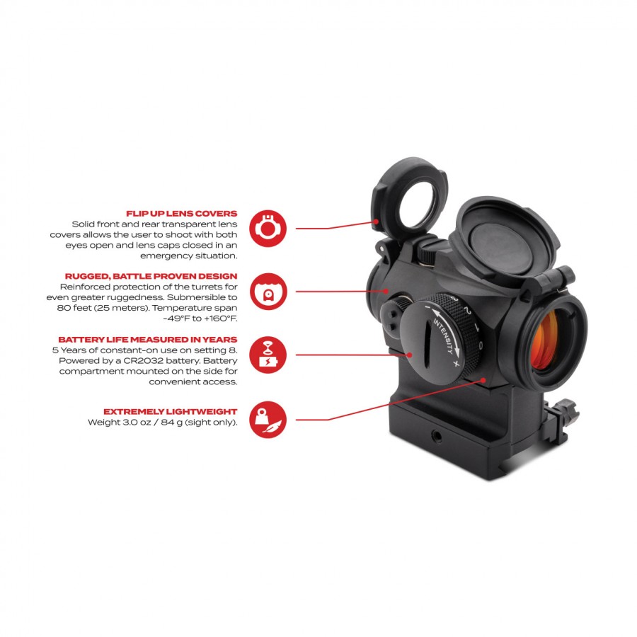 Aimpoint Micro T-2 Red Dot Sight with Mount and Spacer - 2 MOA - 200198 ...