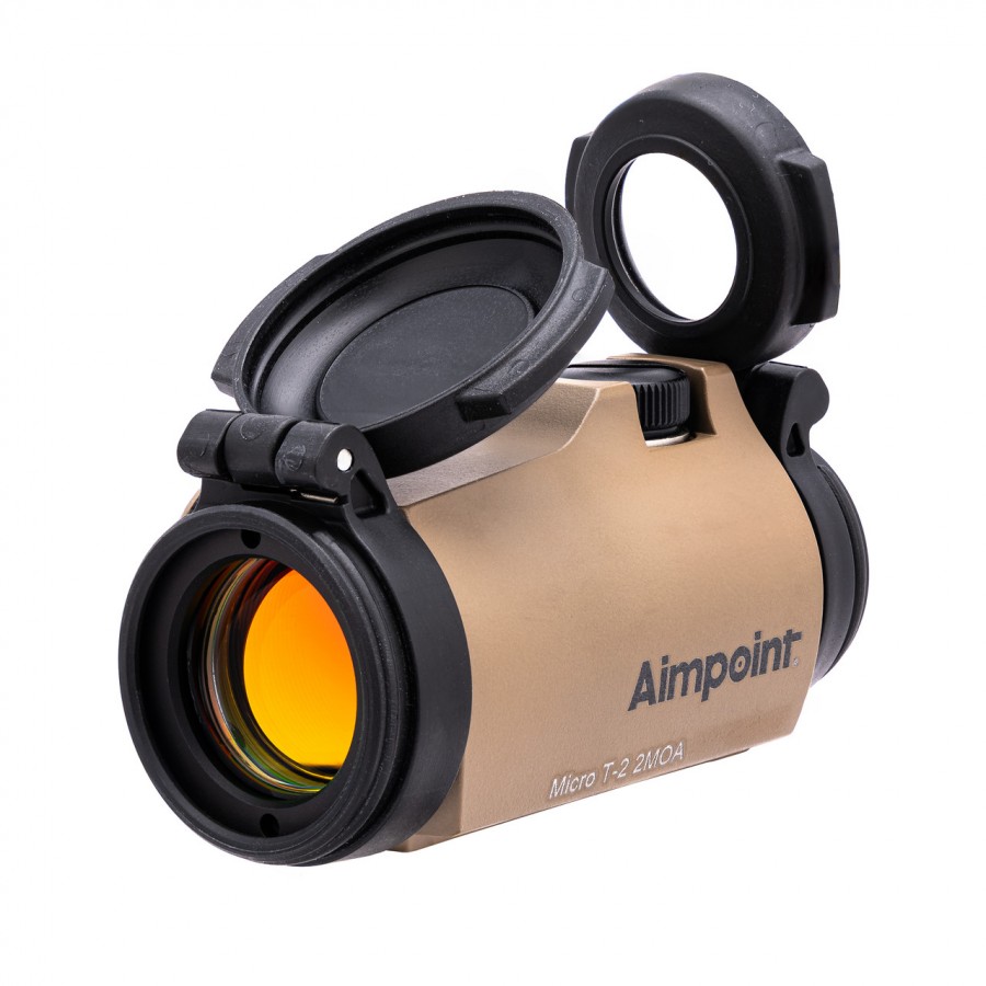 Aimpoint Micro T-2 FDE, Red Dot Reflex Sight 2 MOA Dot Reticle 1x18mm ...