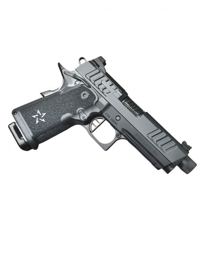 Staccato C, 9mm, Full Size Grip, 4.5" DLC Coated Threaded Bull Barrel ...