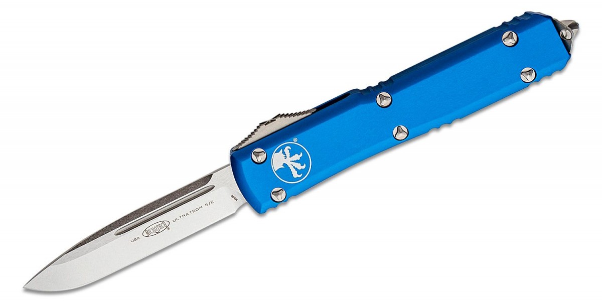 Microtech 121-10BL Ultratech AUTO OTF Knife 3.46" Stonewashed Drop ...
