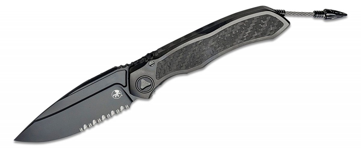 Microtech Anax Manual Folding Knife 3.7" M390 Black DLC Drop Point ...
