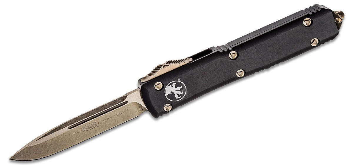 Microtech 121-13 Ultratech AUTO OTF 3.46" Bronze Drop Point Blade ...