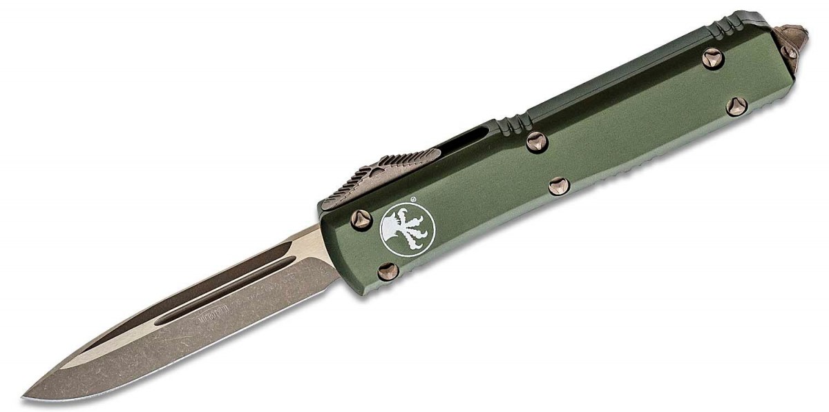 Microtech Ultratech AUTO OTF Knife 3.46" Bronzed Apocalyptic Drop Point ...