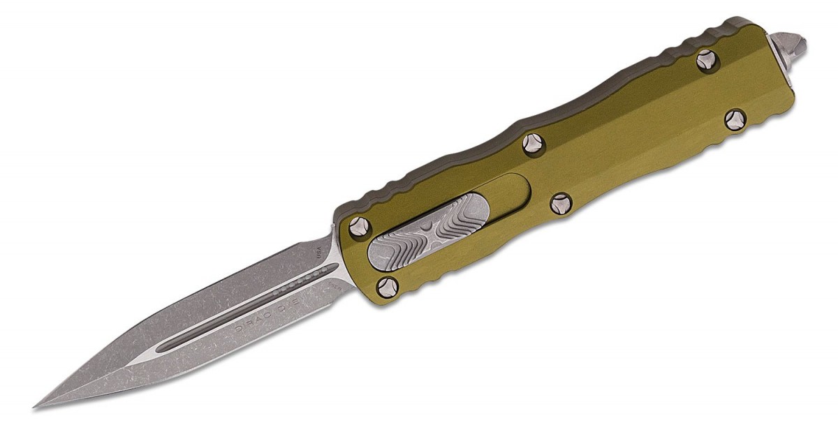 Microtech 225-10APOD Dirac AUTO OTF Knife 2.92" Apocalyptic Double Edge ...